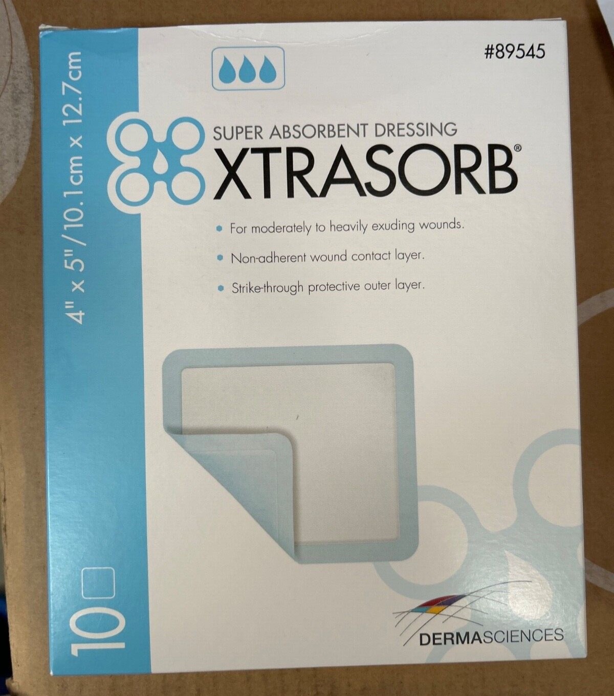 XTRASORB 89545 Classic Super Absorbent Dressing 4" x 5" Non-Adhesive ...