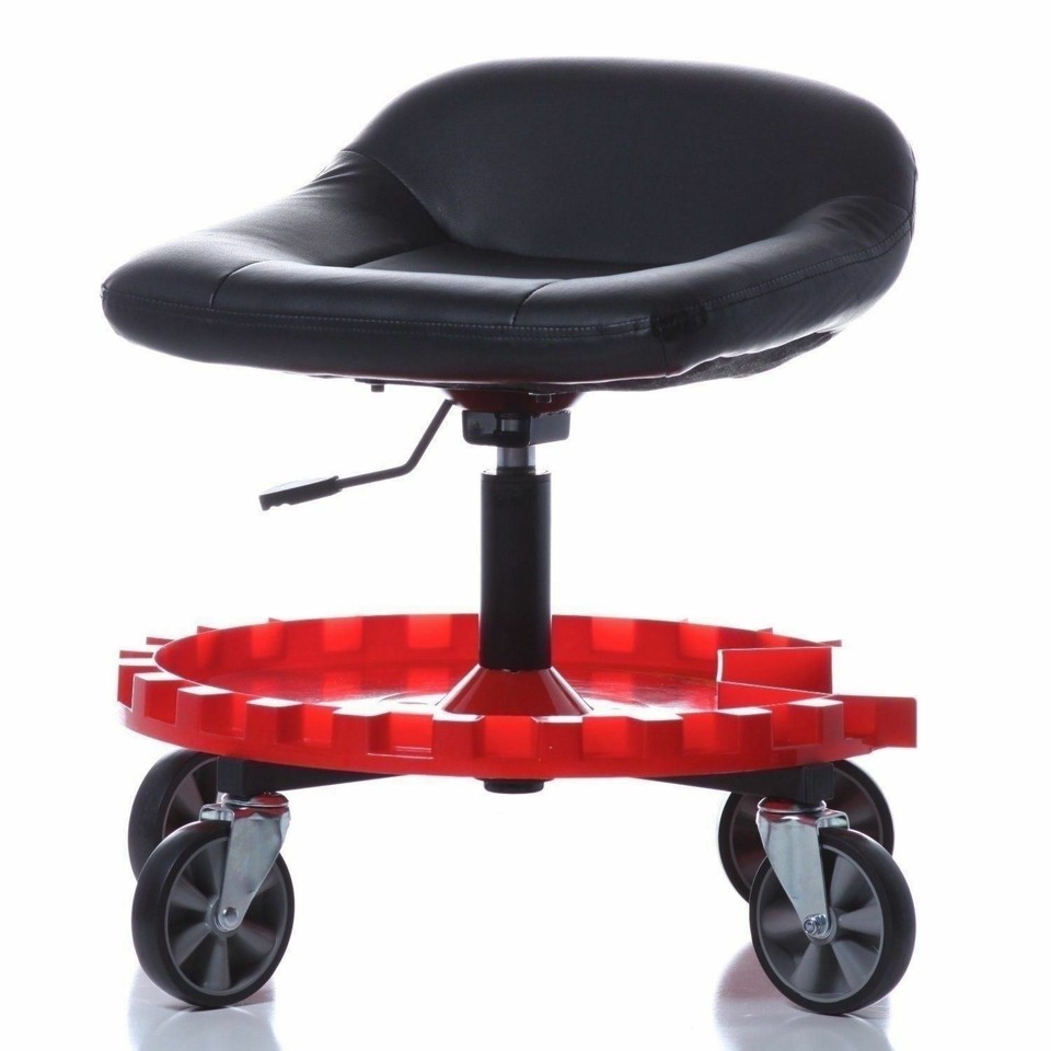 Black Hydraulic Shop Seat Adjustable Garage Stool Work Chair Mechanic ...