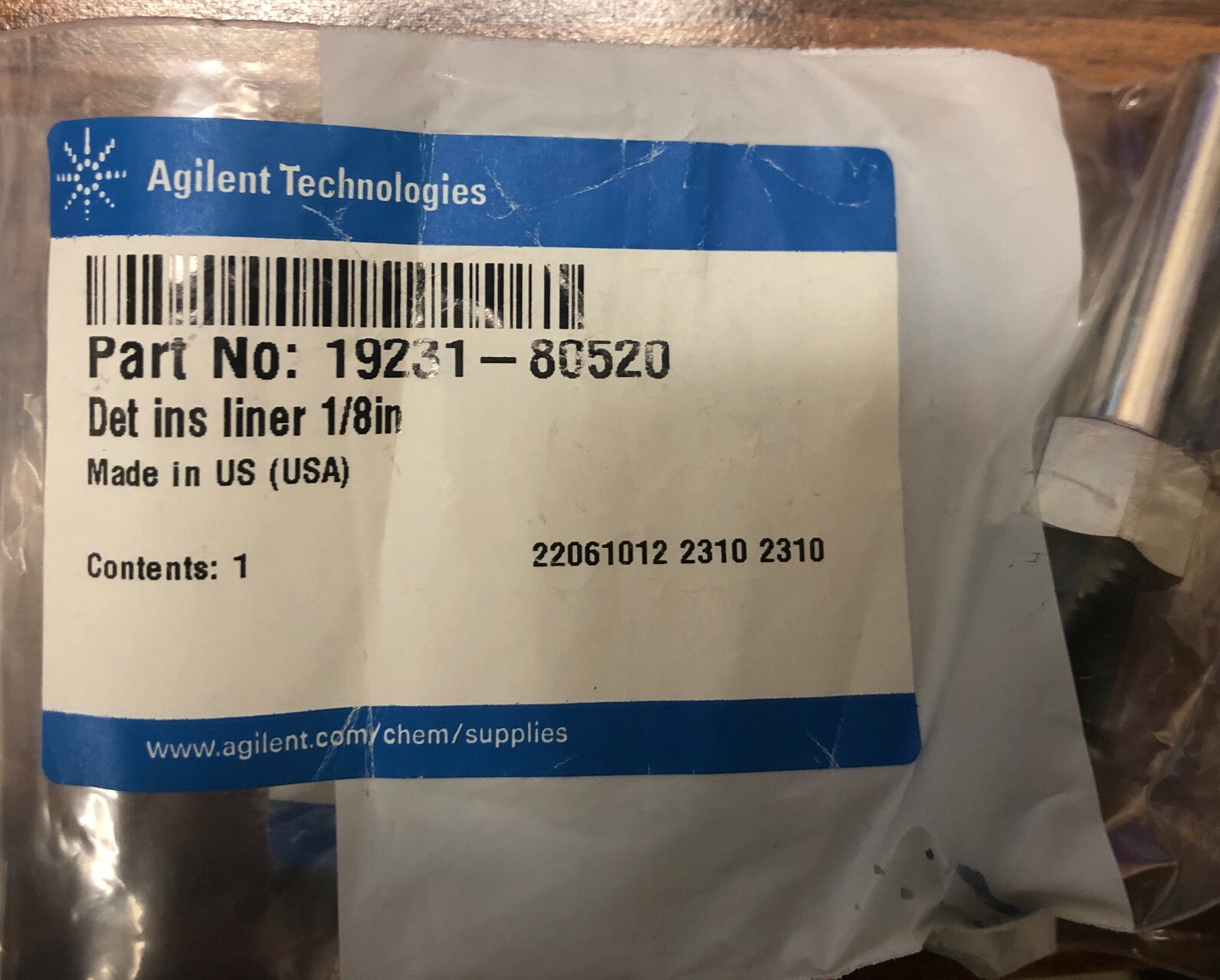 Agilent FID/NPD adapter, for 1/8 inch packed columns part no: 19231 ...