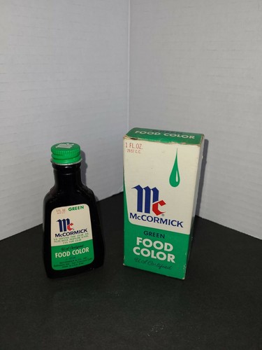 Vntg Glass Btl. House Of McCormick Green Food Color & Box | eBay