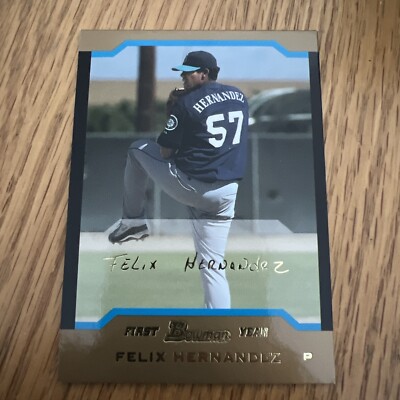 2004 bowman FELIX HERNANDEZ GOLD Autograph NrMint+ Rookie Card RC #224 ...