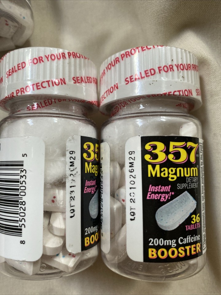 8 pk 357 Magnum Caffeine Tablets 36 Per Bottle 288 Pills Instant Energy ...