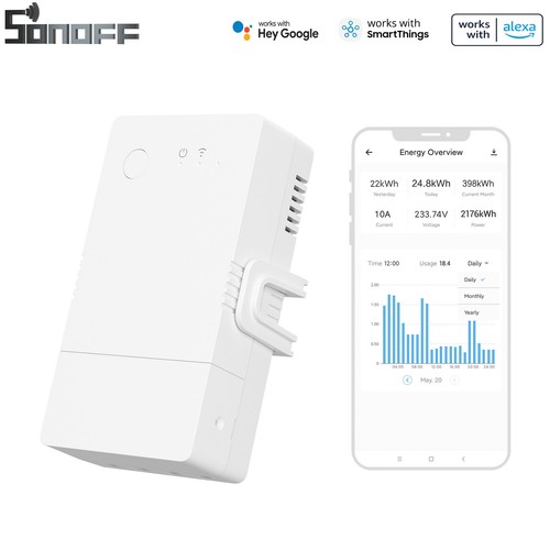 SONOFF POWR3 WiFi Smart 16A Schalter Leistungsmessung APP Sprach ...