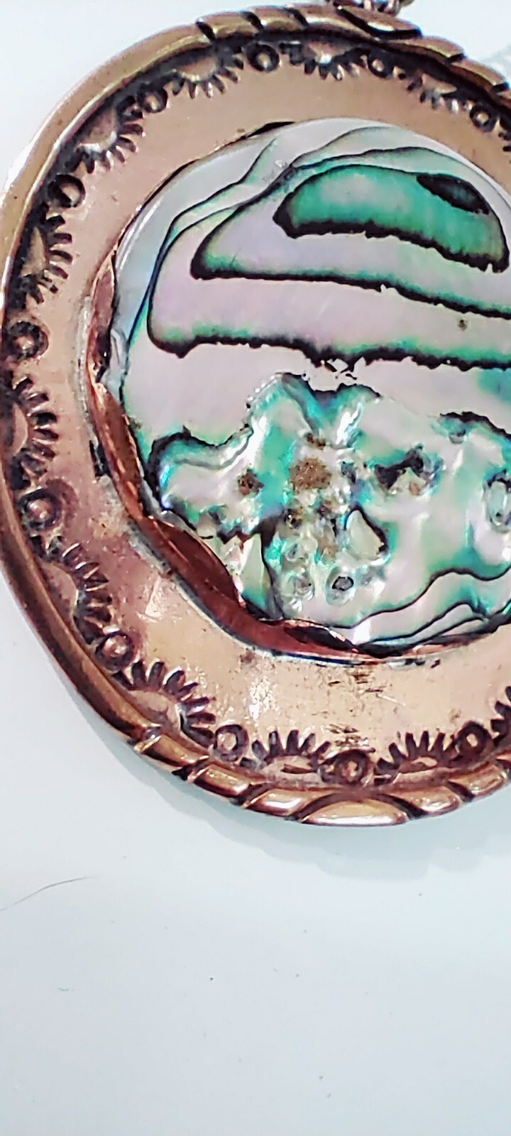 Copper Medallion Abalone Shell statement necklace - Gem