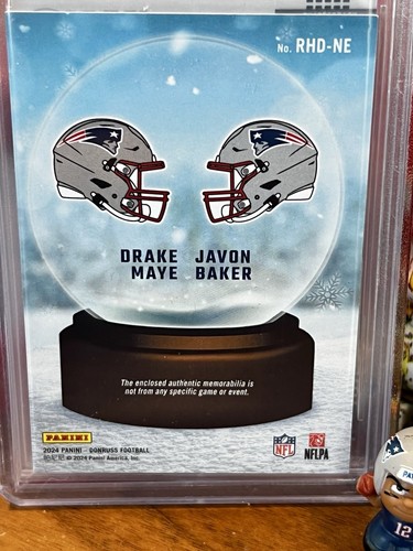 Lot (2) Drake Maye 2024 Panini Sweater Jersey RC & Donruss Retro PSA 9🏈 ...