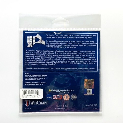 Texas Tech Red Raiders Chrome Metal Decal NCAA Auto Truck Car Premium ...