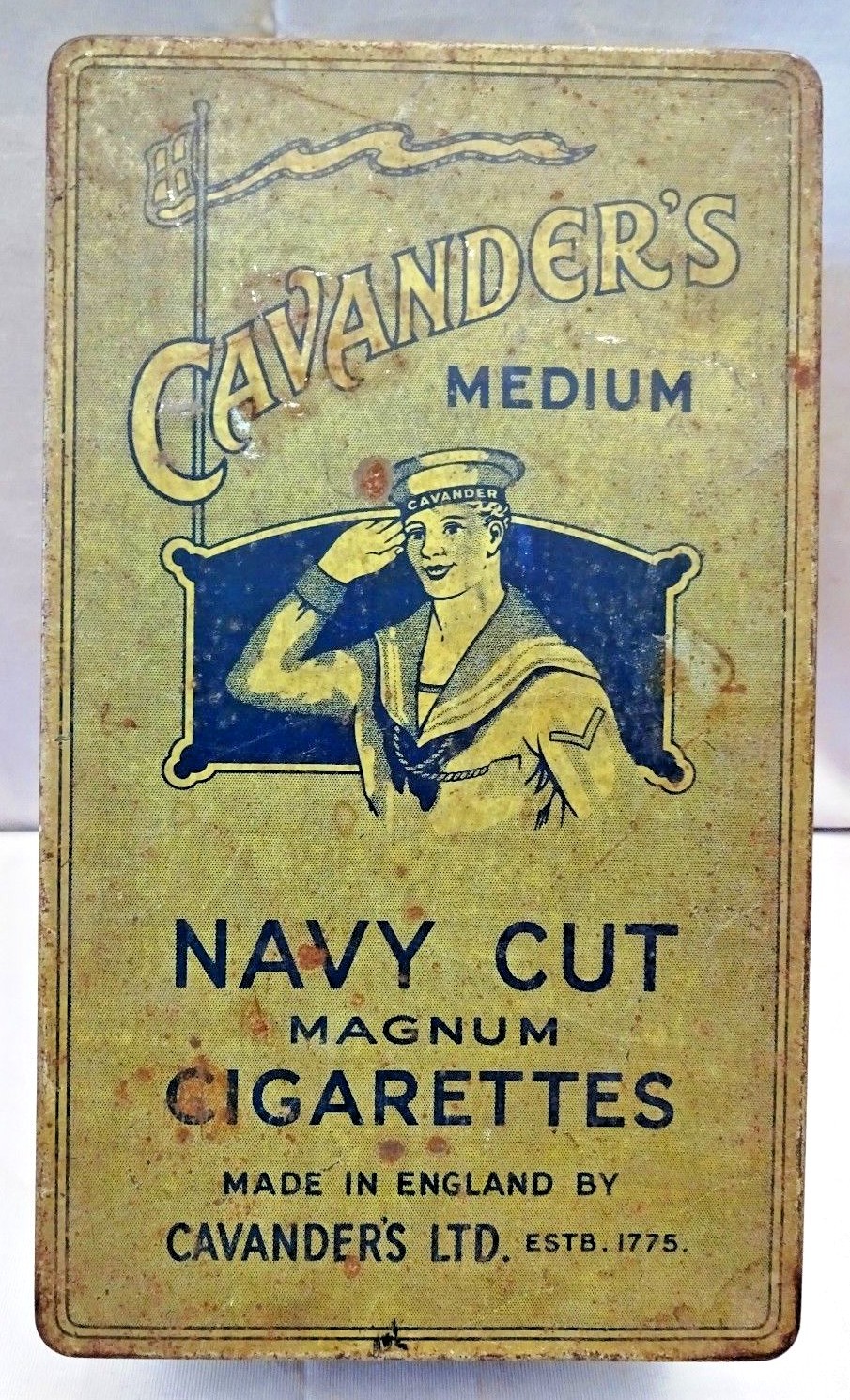 Vintage Cavender's Navy Cut Cigarettes Advertise Tin England Magnum ...