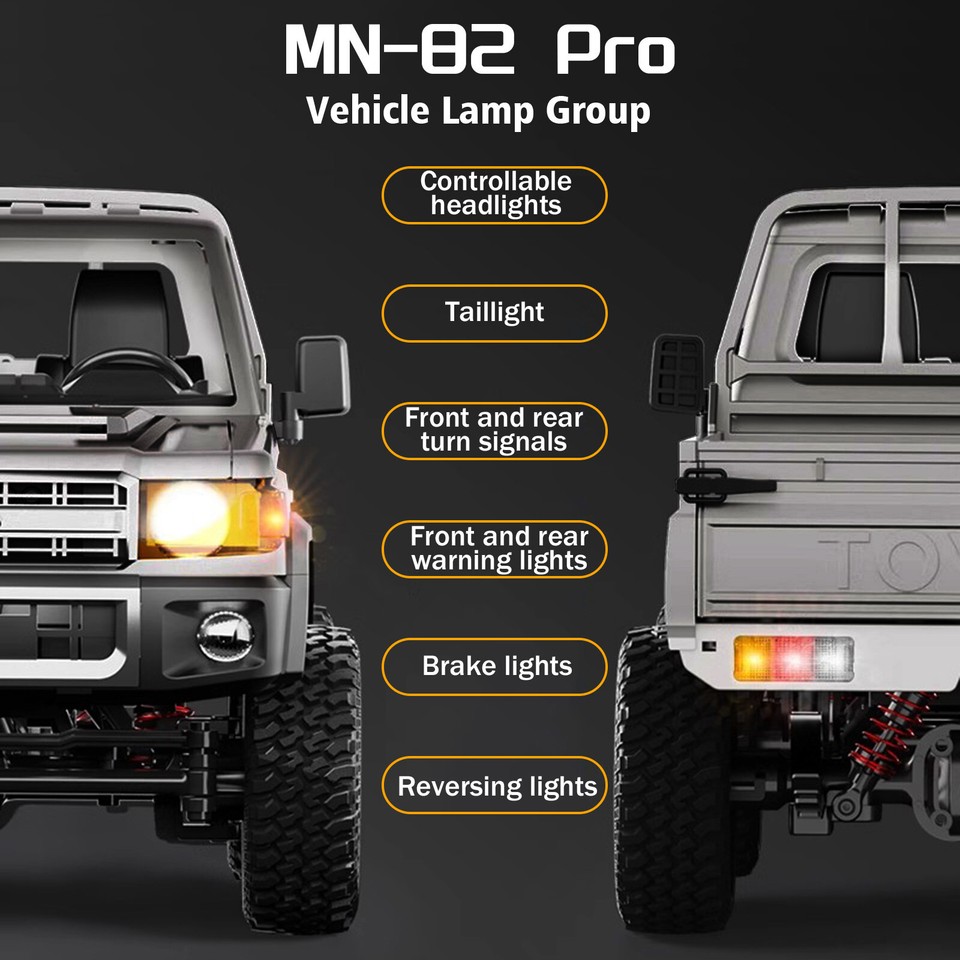 MN-82 Pro RC Car, 1:12 Scale RC Rock Crawler, 4WD Off-Road RC Truck 2 ...