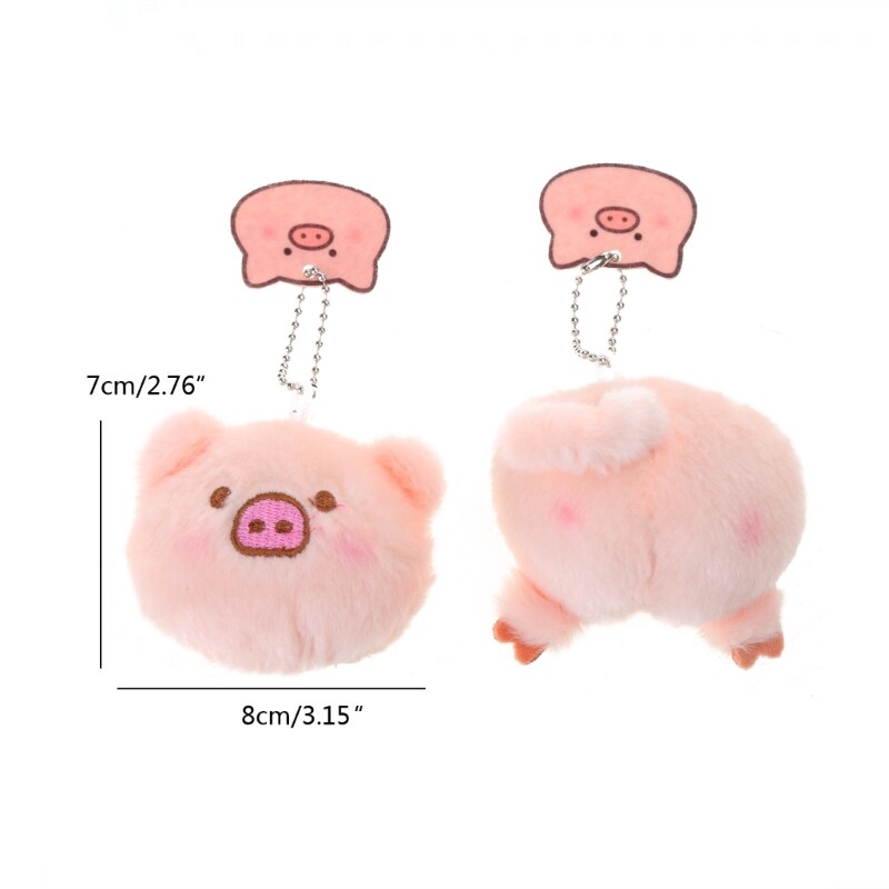 Cute Pig Head Plush Keyring Stylish Pig Ass Pendant Keychains Plush ...