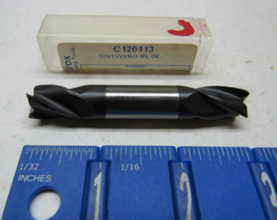 CONTROX 1/2" 4-FLUTE CC DE TIALN COATED STUB .015" RADIUS CARBIDE END ...