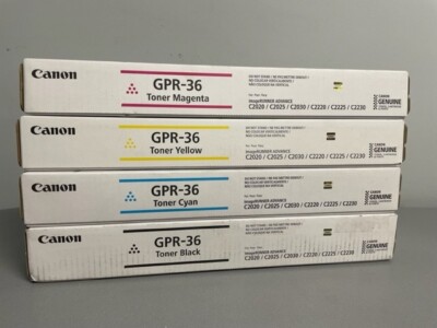 Canon GPR-36 Toner Cartridge Set Black Cyan Magenta Yellow | eBay