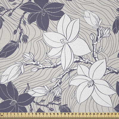 Jahrgang Microfaser Stoff als Meterware Blooming Magnolia Buds | eBay