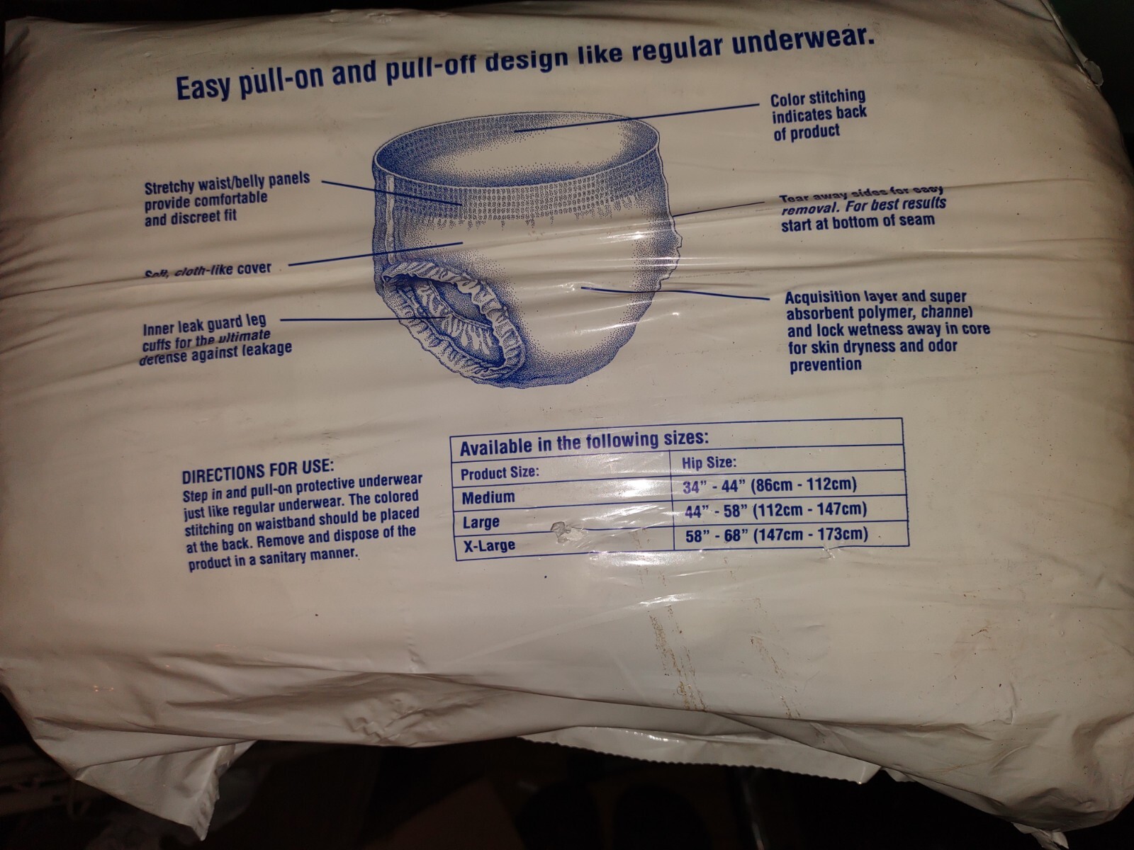 Rely Extra Protection White Underwear Ex Large (58-68) 25 count | eBay