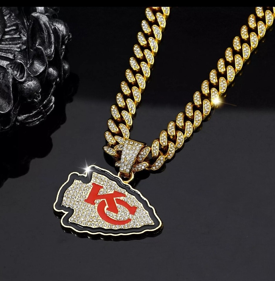 KANSAS CITY CHIEFS Bling Hip Hop Pendant Gold 24" Chain | eBay
