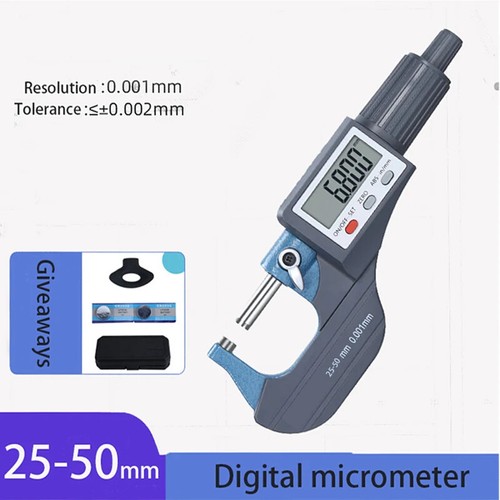 25-50mm Digital Outside Micrometer LCD Electronic Micro Caliper Length ...