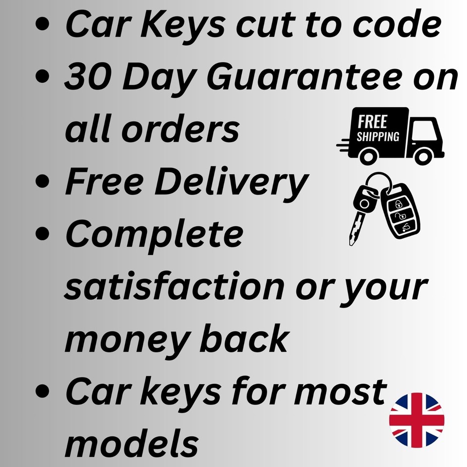 Any Car Key Blade Cut To Code Or Photo For Remote Fob Spare Car Key No ...