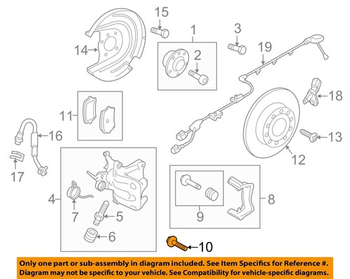VOLKSWAGEN OEM 10-21 Golf Alltrack Brake Components-Bushing Kit Bolt ...