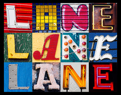 LANE Name Poster featuring photos of actual sign letters | eBay