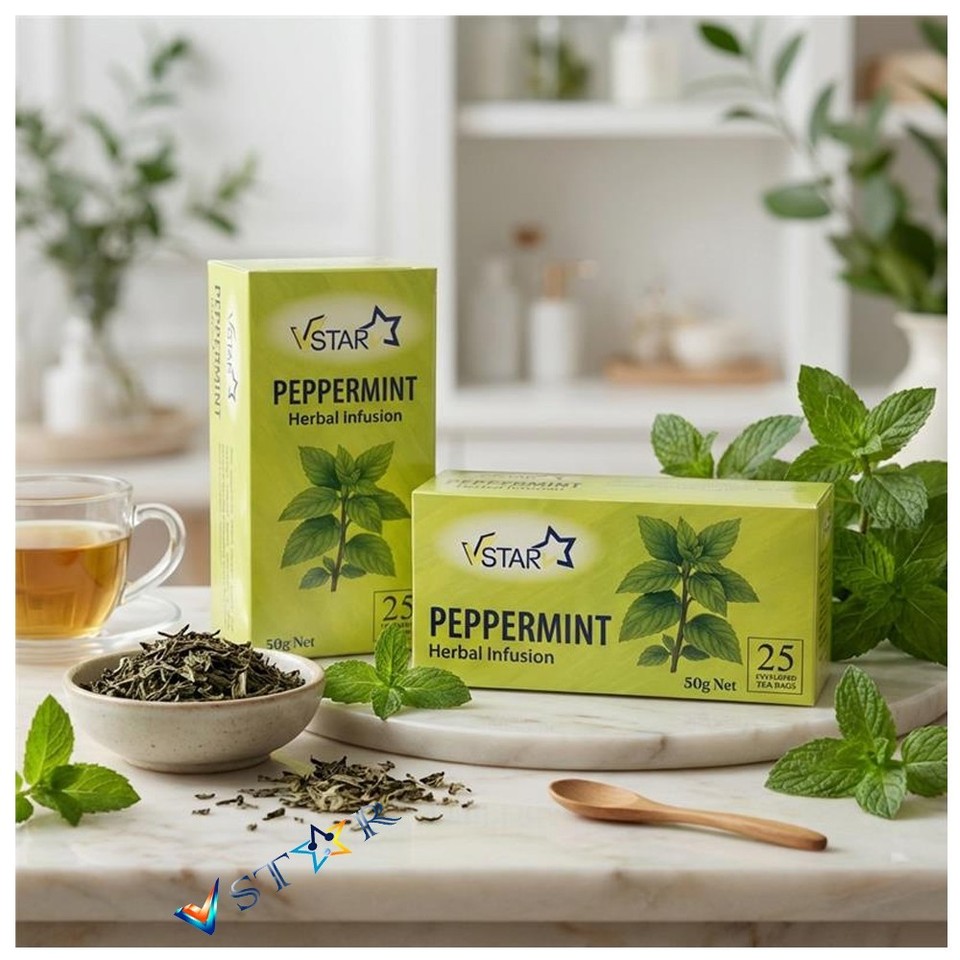 Ceylon Peppermint Herbal Infusion Tea 3 x 50g 75 Enveloped Tea Bags ...