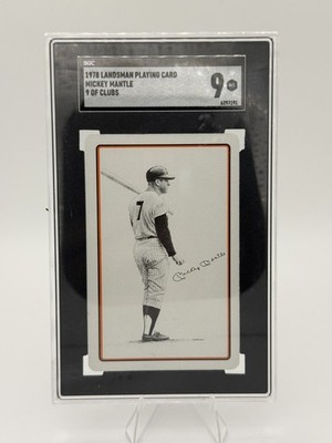 1978 Mickey Mantle Landsman Black 5 Five Of Clubs Playing Card SGC 9 | eBay