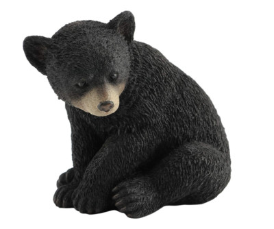 Black Bear Cub Sitting - Miniature Figurine | eBay