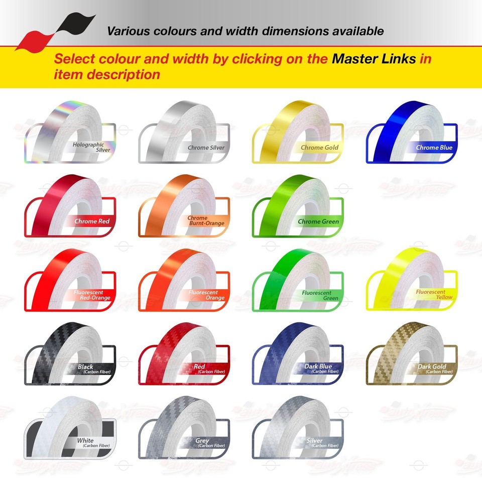 Roll Vinyl Pinstriping Pin Stripe Line Adhesive Tape Decal Sticker ...