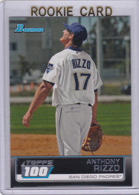 ANTHONY RIZZO ROOKIE CARD Topps 100 RC Baseball 2011 San Diego Padre ...