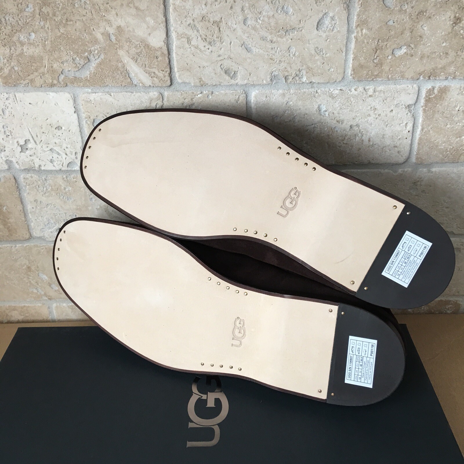 UGG CHATEAU STOUT SUEDE TOSCANA SHEEPSKIN SLIPPERS MOCCASINS SHOES SIZE ...