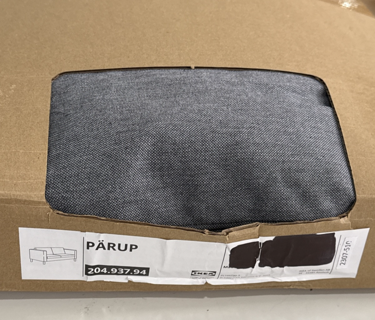 IKEA PARUP 2-Seat Sofa Loveseat Slipcover Vissle Gray 204.937.94 | eBay