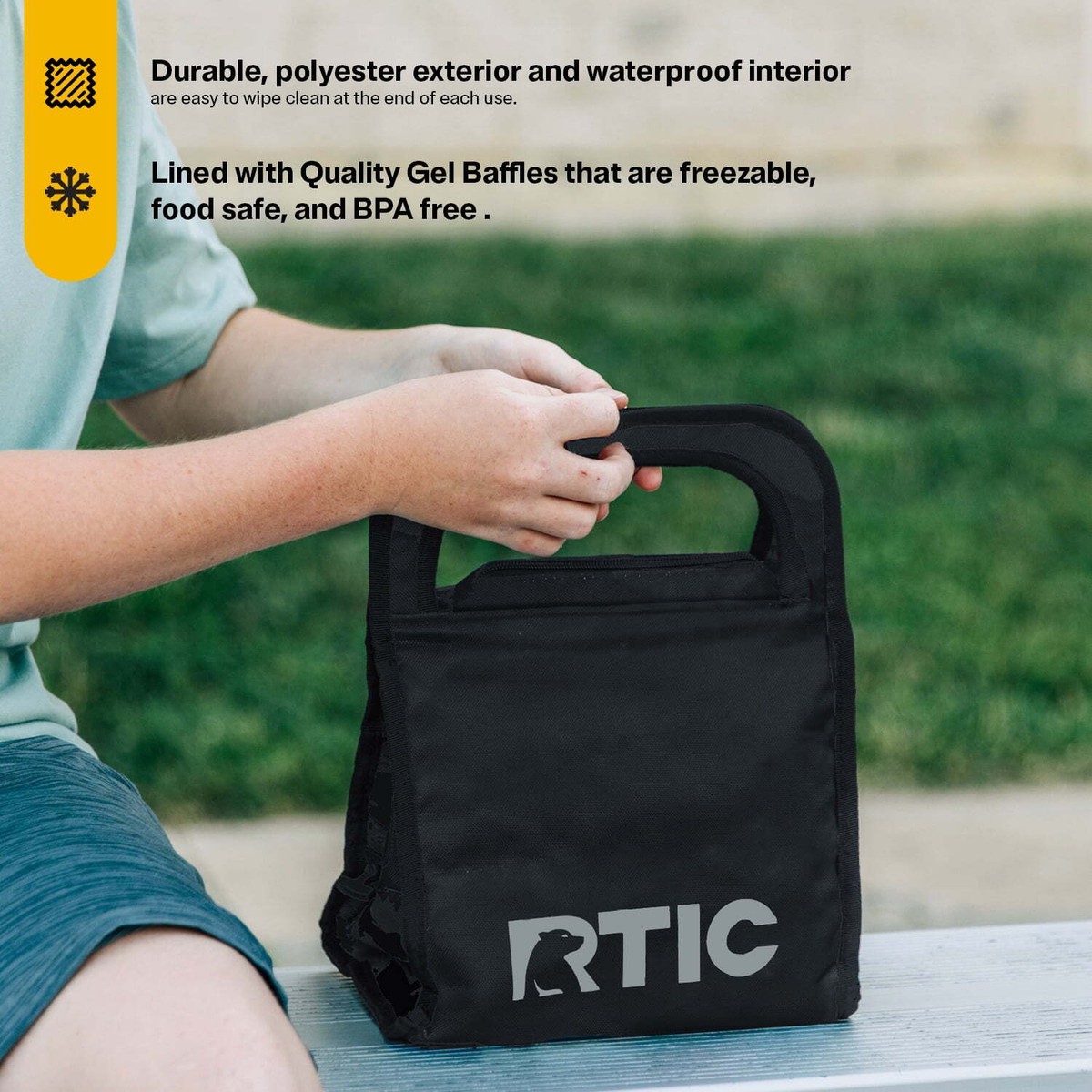 RTIC Ice Lunch Bag, Freezable Insulated Lunch Bag, Fresh Mint