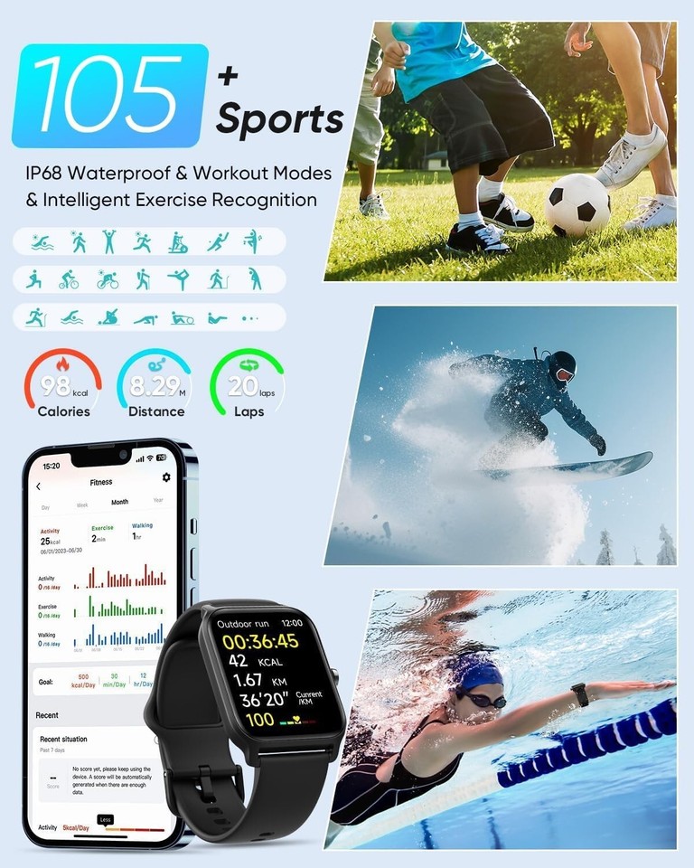 Smart Watch for Women Alexa Built-in Waterproof Fitness Calls for ...