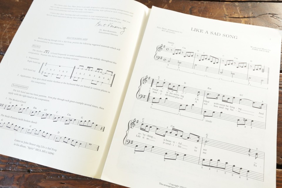 JOHN DENVER Like A Sad Song CHERRY LANE Sheet Music Song Book USED ...