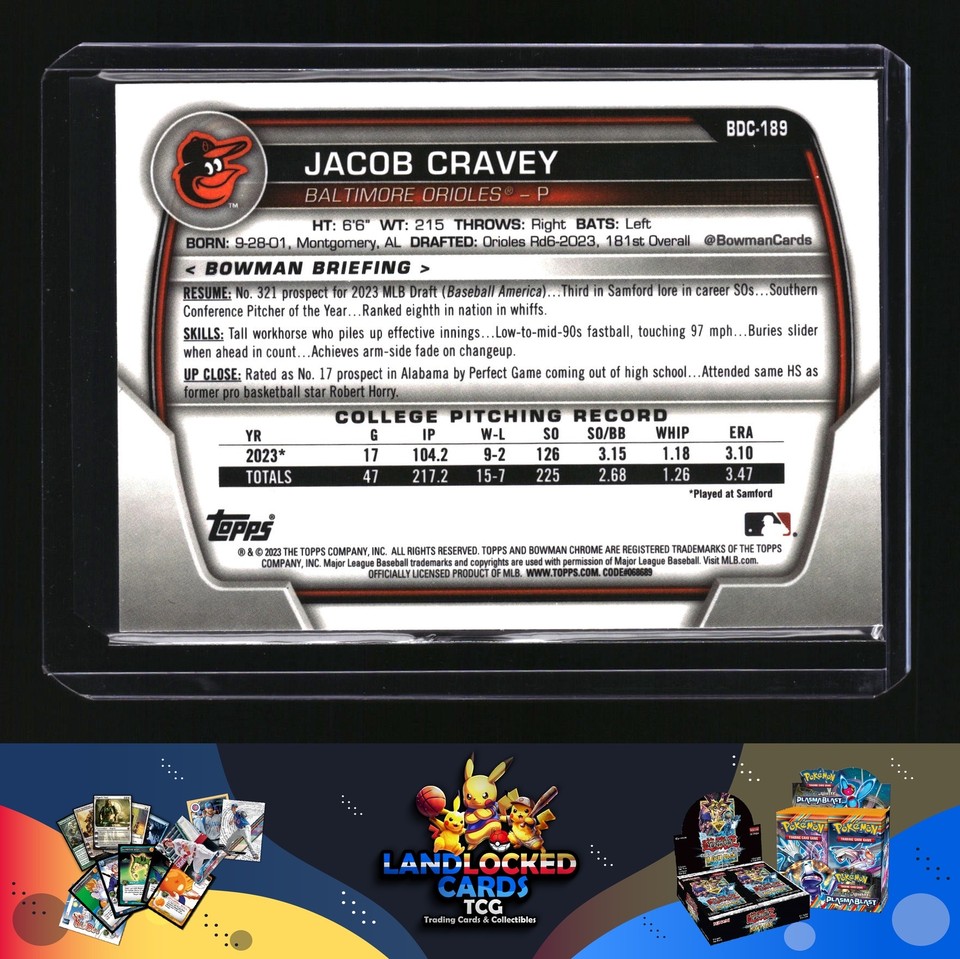 2023 Bowman Draft 1st Jacob Cravey Green Grass | eBay