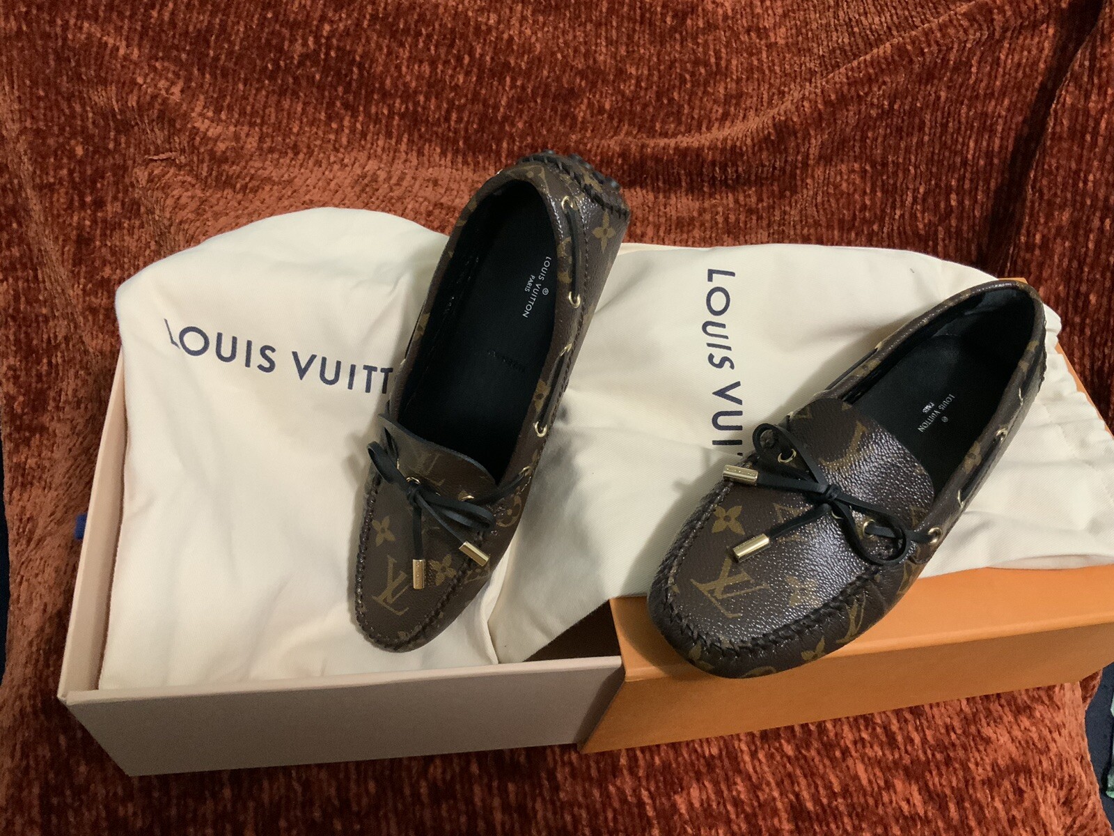 100% Authentic LOUIS VUITTON Gloria Monogram Loafers … - Gem