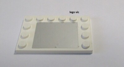 Lego 6180pb014 Tile 4x6 White + stickers Mirror Miroir du 5942 MOC A86 ...