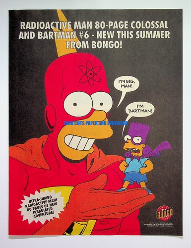 Radioactive Man The Simpsons Bongo Comics Group 1995 Print Magazine Ad Poster | eBay