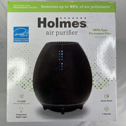 Holmes Air Purifier HEPA-Type Permanent Filter Included Small Room 112 ...