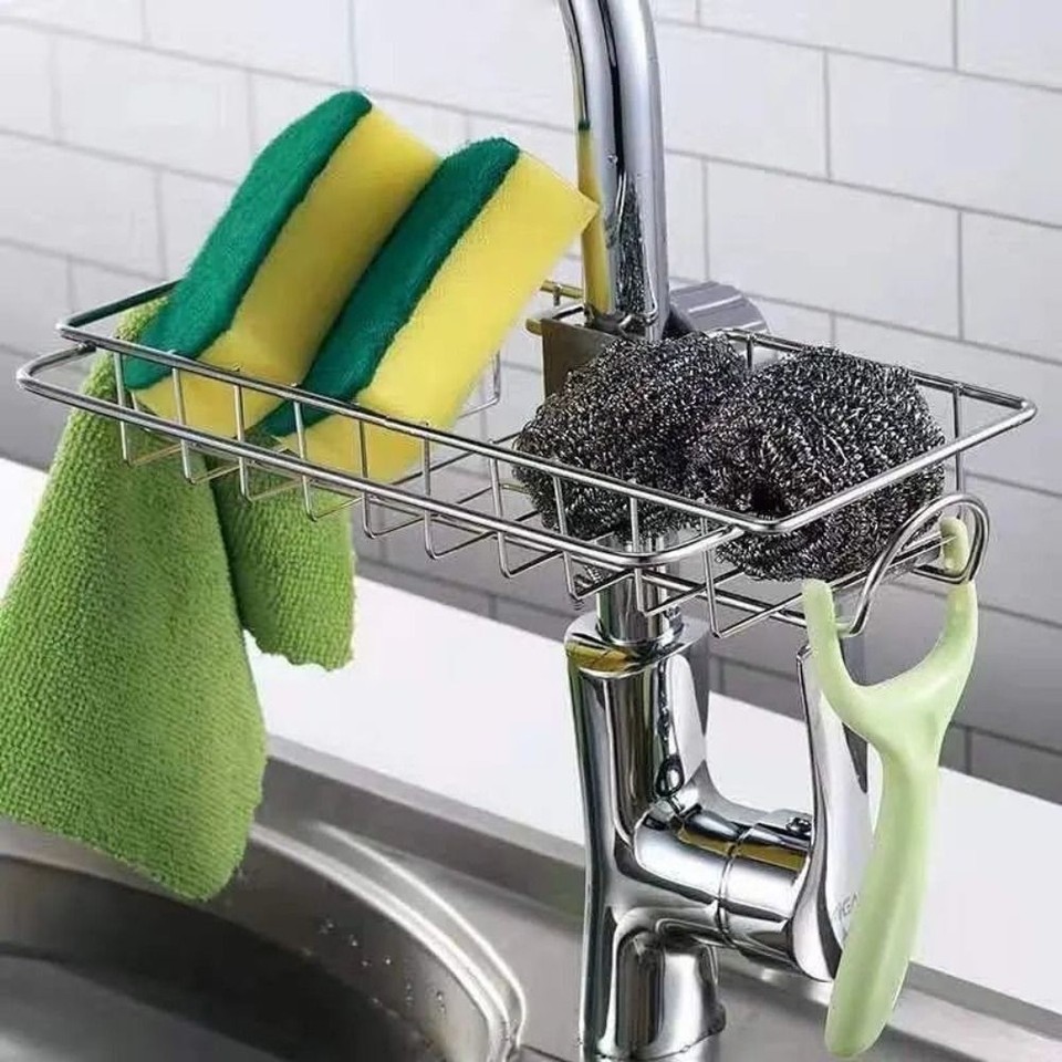 Home Kitchen Bathroom Faucet Sink Sponge Hanging Tap Storage Holder ...