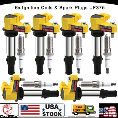 6Pcs Ignition Coils &Spark Plugs For 2005-2010 Cadillac STS 3.6L V6 ...