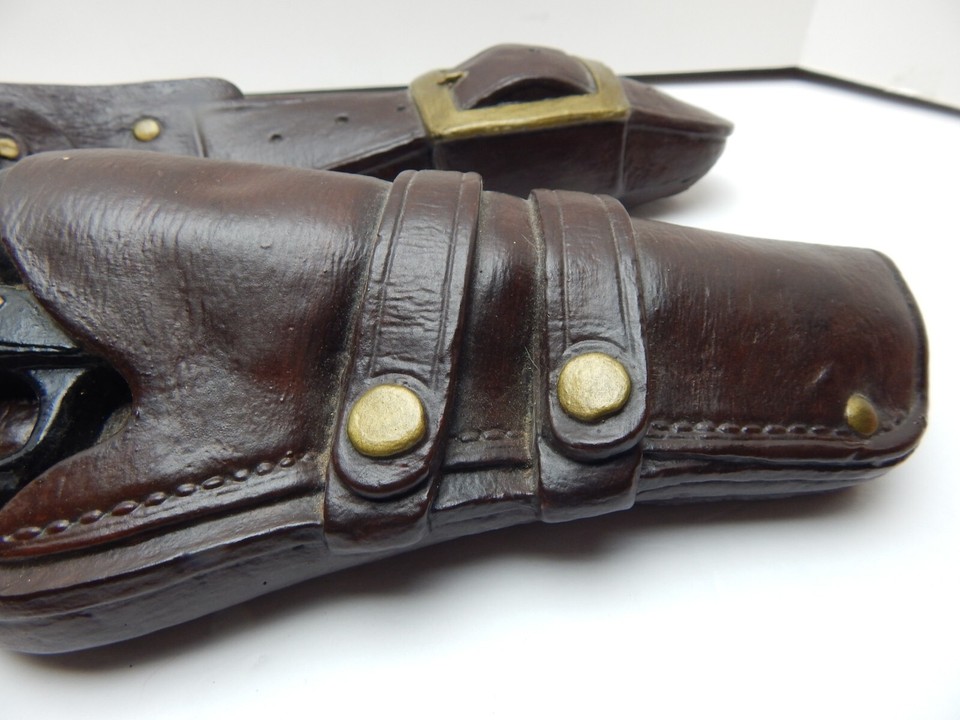 Made/1970's Ceramic Heavy Wild West Gun Slinger Gun Belt w/ Faux Gun ...