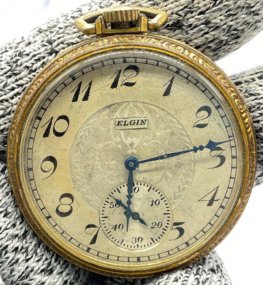 Elgin Open Face 345 12s 17 Jewels Pocket Watch Keystone Base Metal ...