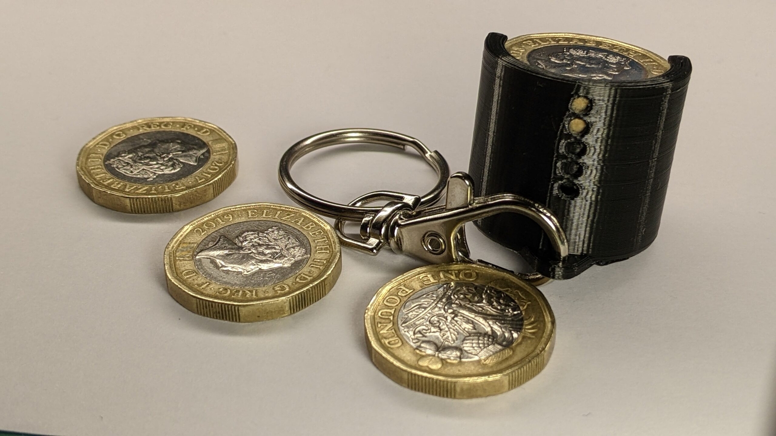 Spring Loaded £5 Pound Coin Dispenser Holder Stacker Key Chain | eBay