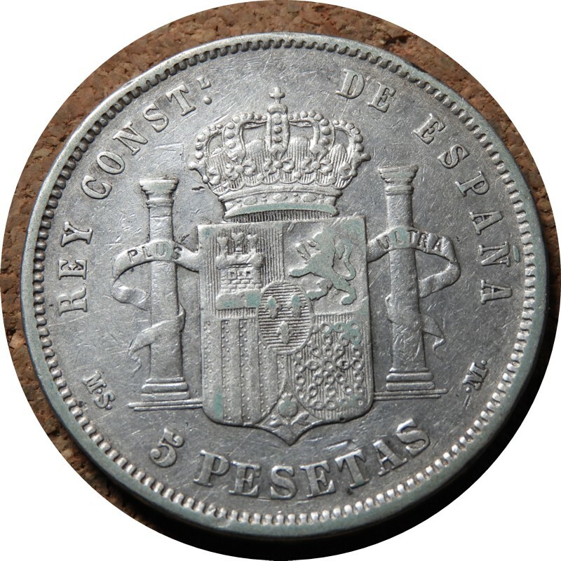 elf Spain 5 Pesetas 1885 (86) MSM King Alfonso XII | eBay