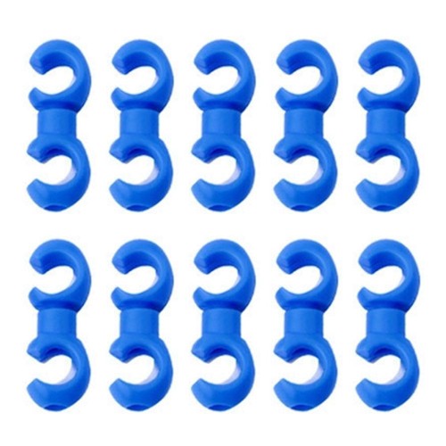 10pcs Bicycle Brake Gear Cable S Style Clips Hose Guide Line Hook (Blue ...