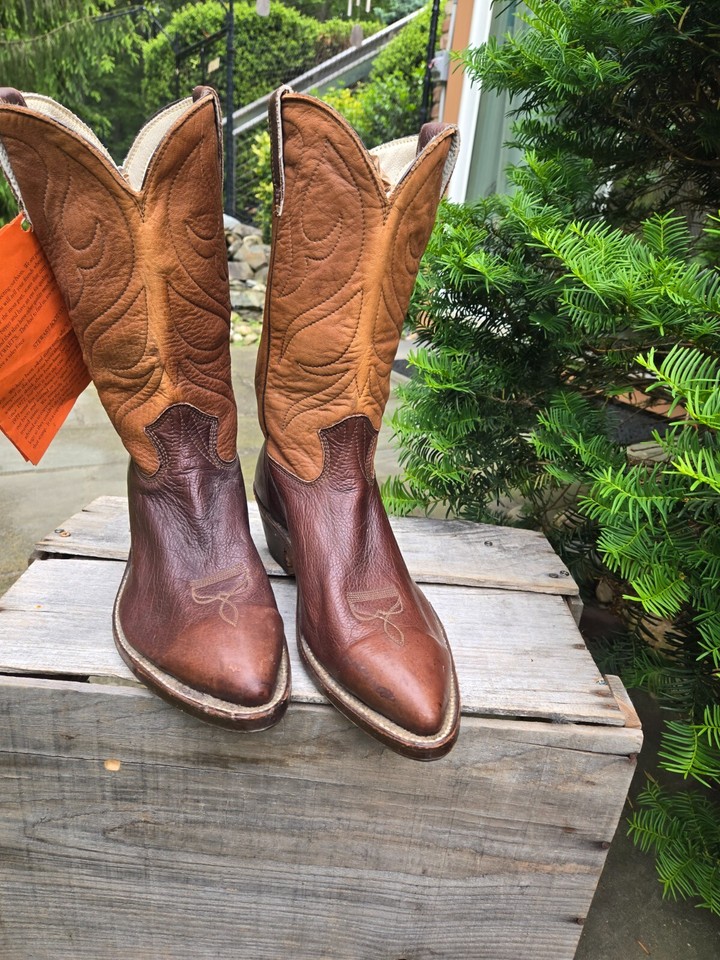 STEWART BOOT Co 1977 Stamped Liner Men's Leather Cowboy Boots 10.5 ...