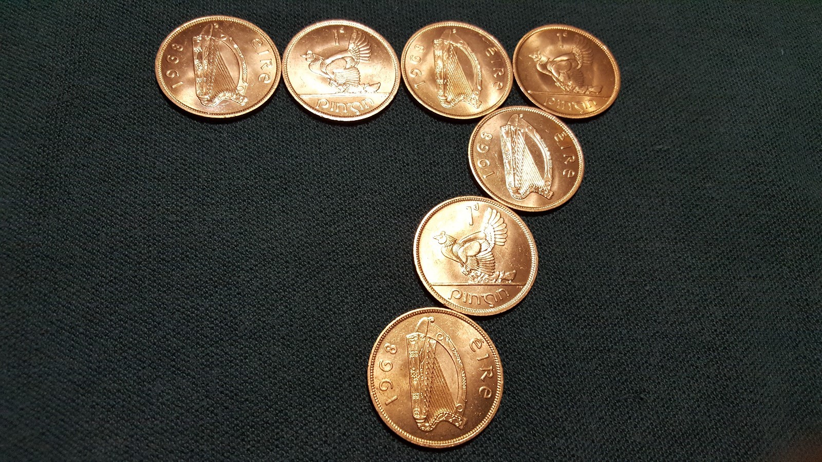 ☘WEDDING GIFT☘ST. PATRICK'S DAY☘1968 BU UNC IRELAND IRISH COPPER 1d ...