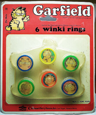 ULTRA RARE 1978 Garfield Flicker Rings Sealed Package | eBay
