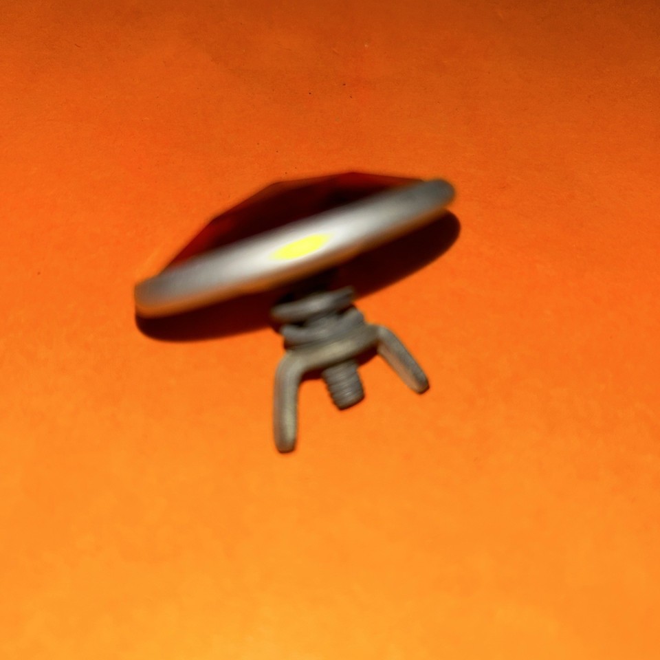 Vtg 1.75” Ruby Red Reflector Bicycle Harley Panhead Knucklehead License ...