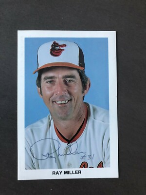 Baltimore Orioles RAY MILLER autographed Team Issue Photo w/attached ...