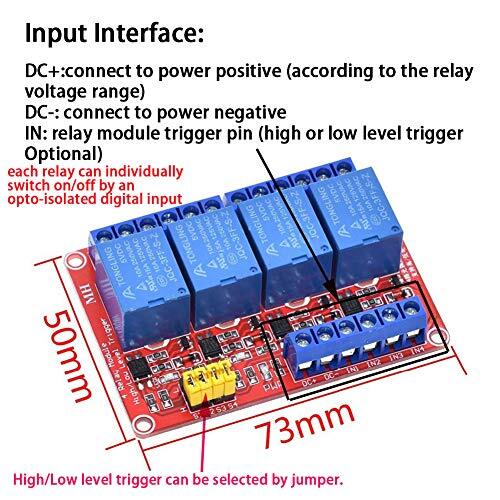 2PCS 4 Channel 5V Relay Module with Optocoupler for Raspberry Pi ...